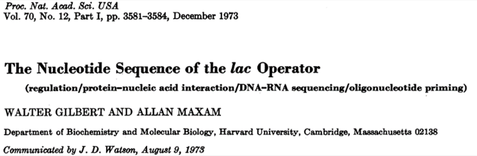 Chapter 20: Gilbert and Sanger Invent Methods for Sequencing DNA