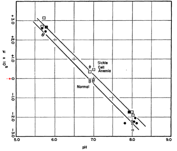 Pauling Sickle Cell Isoelectric Graph